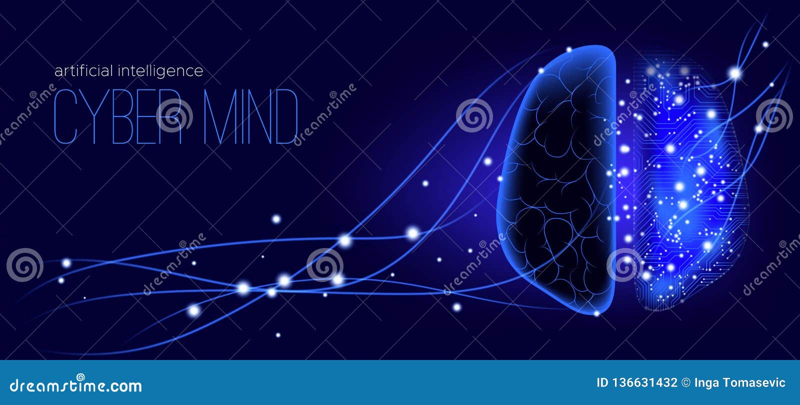 Cyber Mind, Artificial Intelligence Design. Stock Vector - Illustration ...