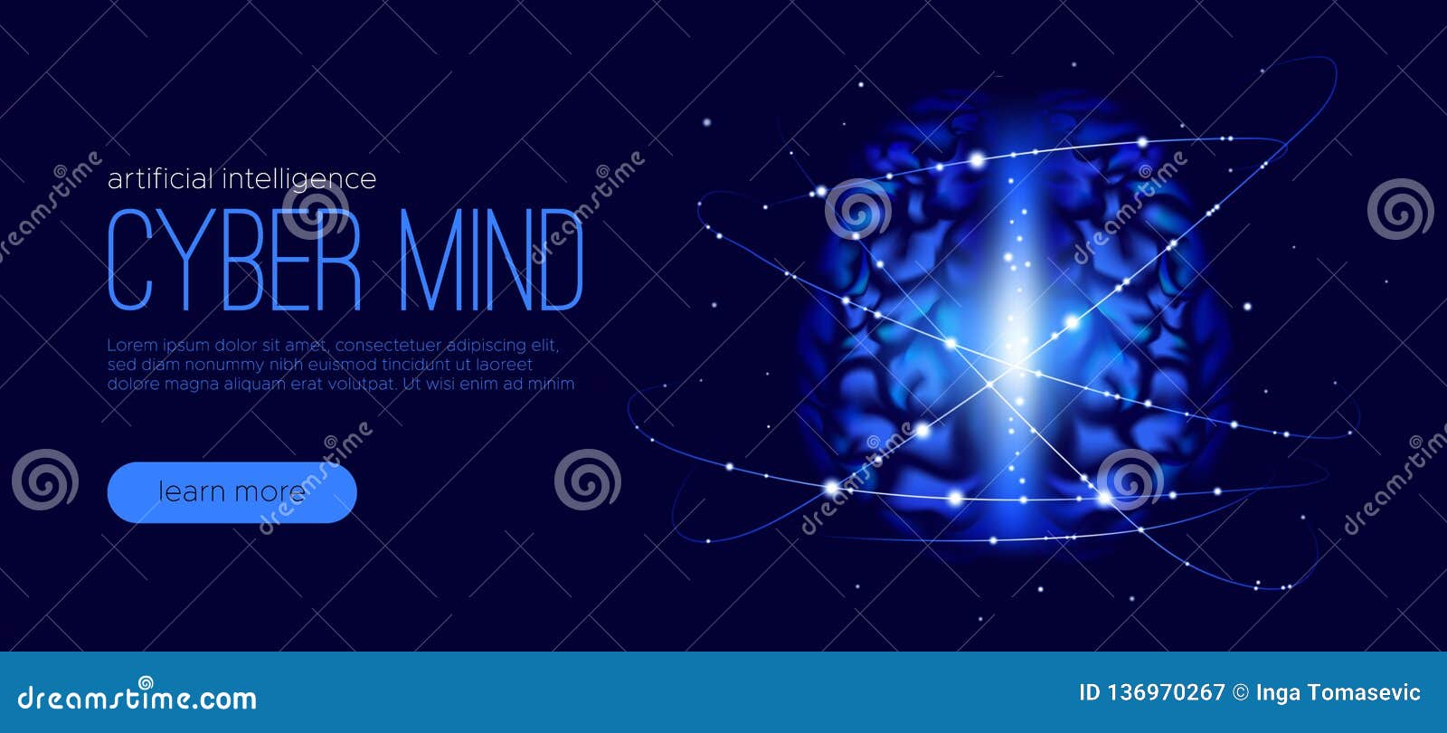 Cyber Mind, Artificial Intelligence Design. Stock Vector - Illustration ...