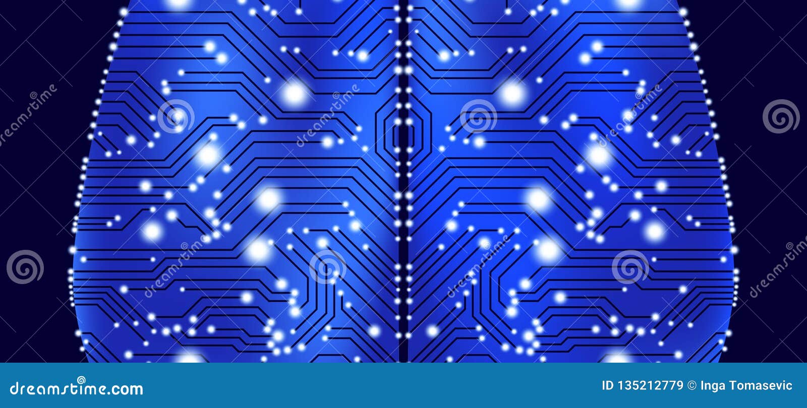 Cyber Mind, Artificial Intelligence Design. Stock Vector - Illustration ...