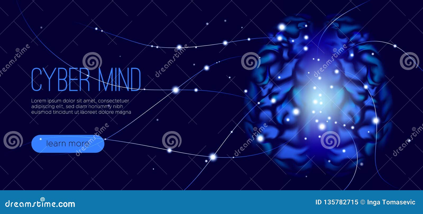 Cyber Mind, Artificial Intelligence Design. Stock Vector - Illustration ...