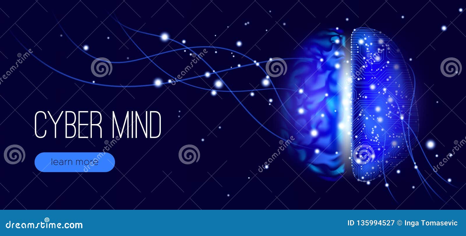 Cyber Mind, Artificial Intelligence Design. Stock Vector - Illustration ...