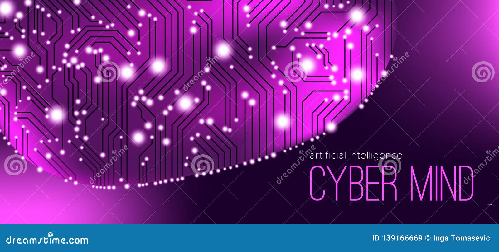 Cyber Mind Concept, Artificial Intelligence. Stock Vector ...