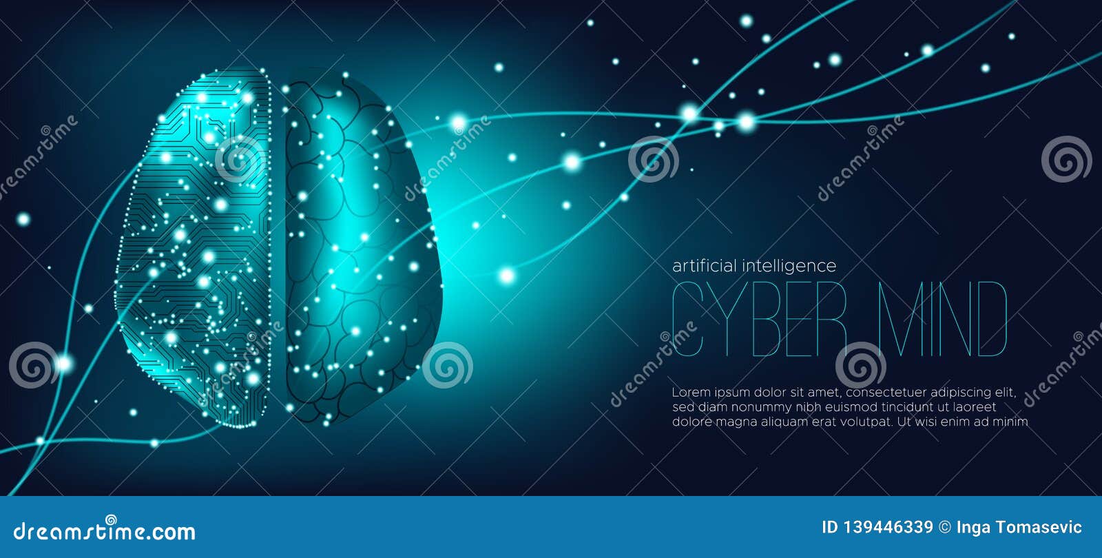 Cyber Mind Concept, Artificial Intelligence. Stock Vector ...