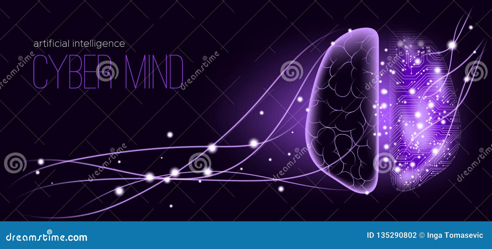Cyber Mind Concept with Big Data Visualization. Stock Vector ...