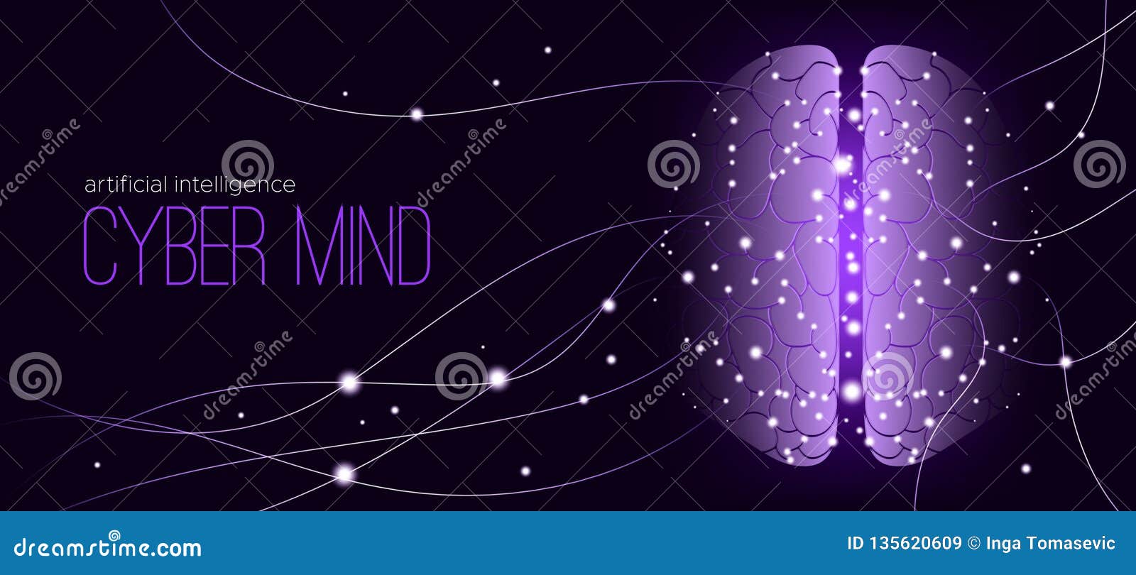 Cyber Mind Concept with Big Data Visualization. Stock Vector ...