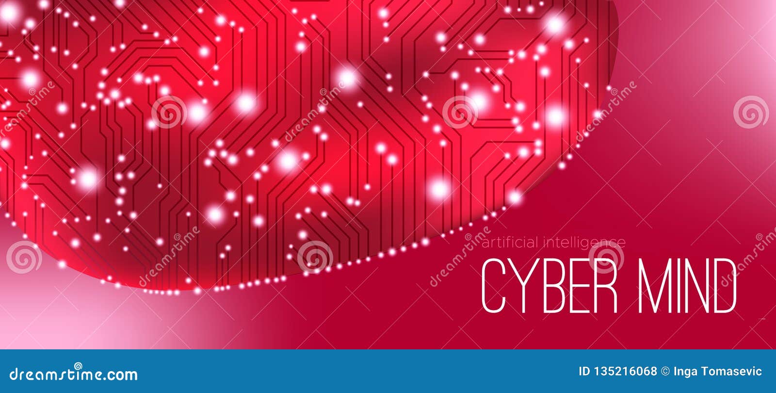 Cyber Mind Futuristic Glow Concept. Stock Vector - Illustration of ...