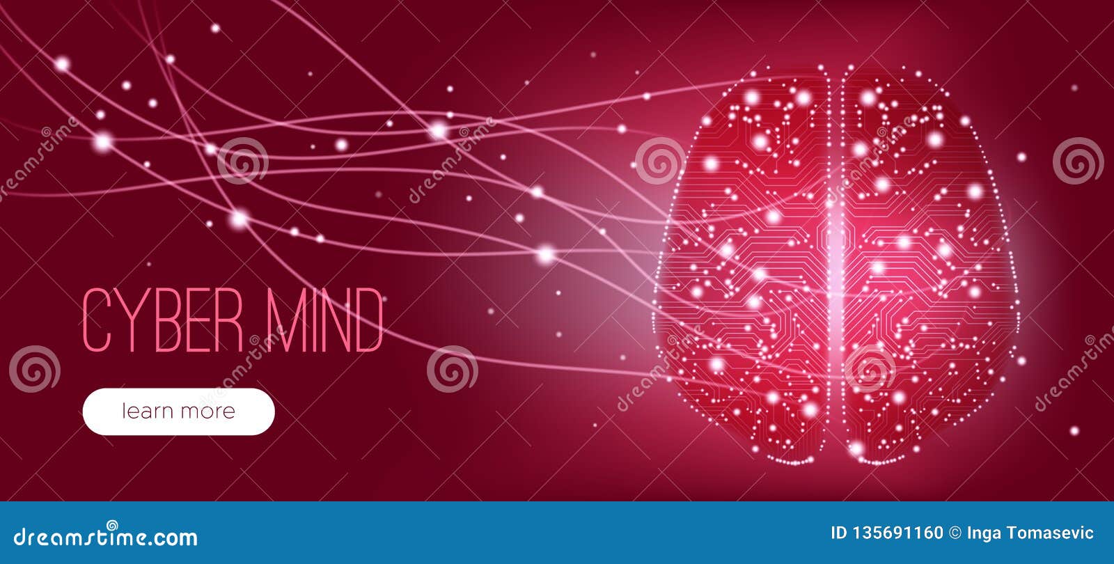 Cyber Mind Futuristic Glow Concept. Stock Vector - Illustration of ...