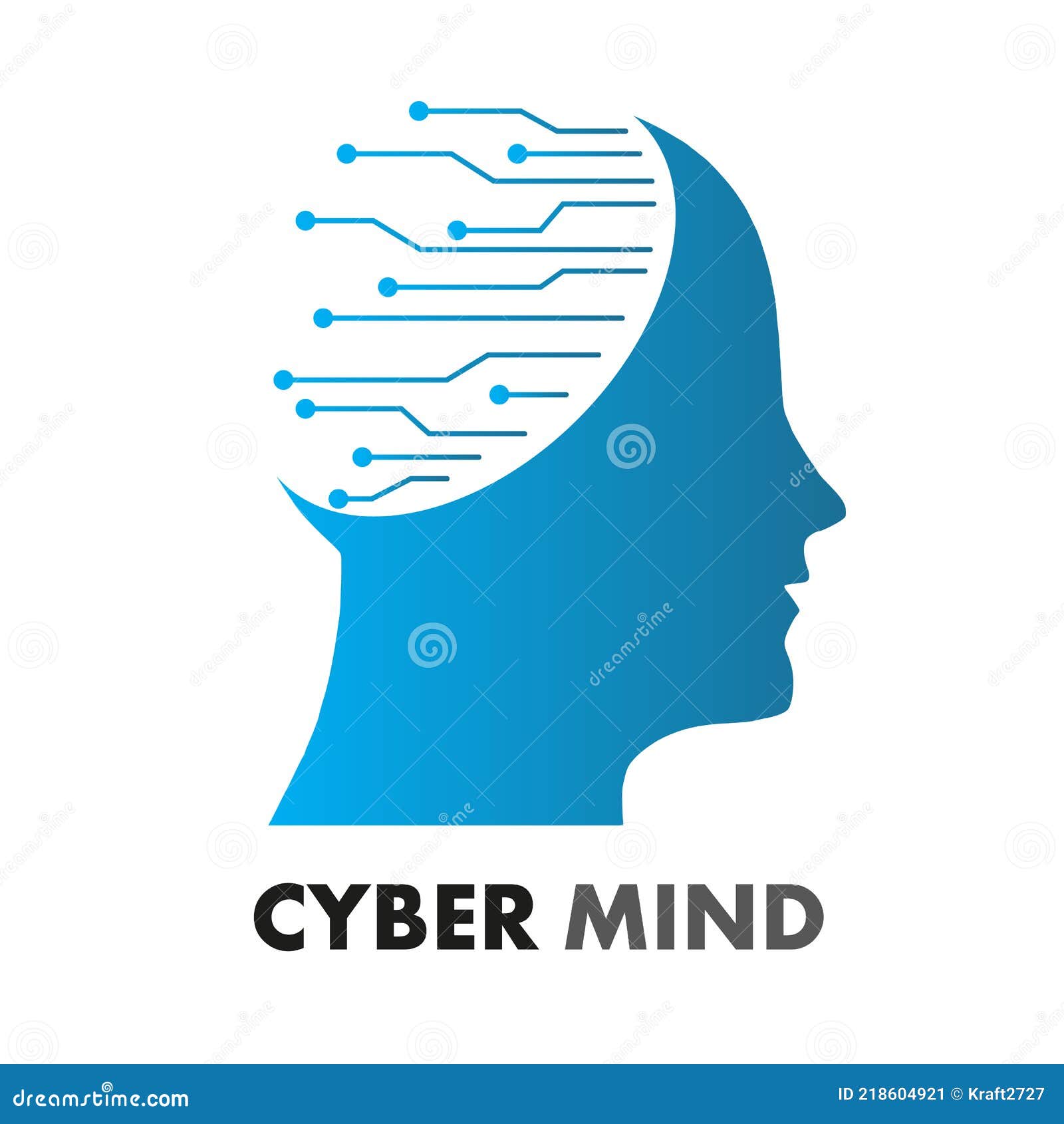 Cyber mind logo stock vector. Illustration of cyber - 218604921