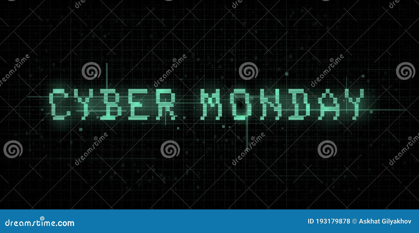 Cyber Monday Banner. Glitch Effect, VHS, Retro Cyber Style, Pixel 8 Bit ...