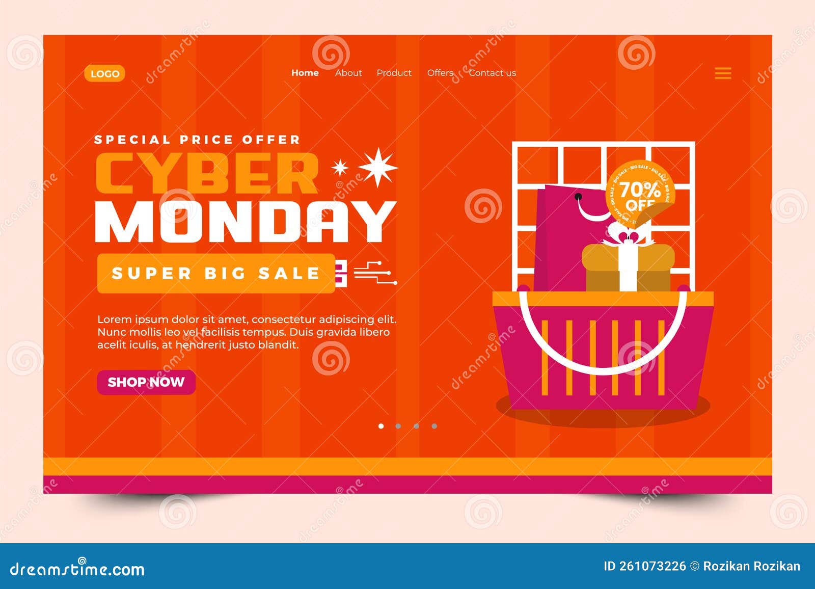 Cyber Monday Landing Page Design Template is Easy To Customize Stock ...