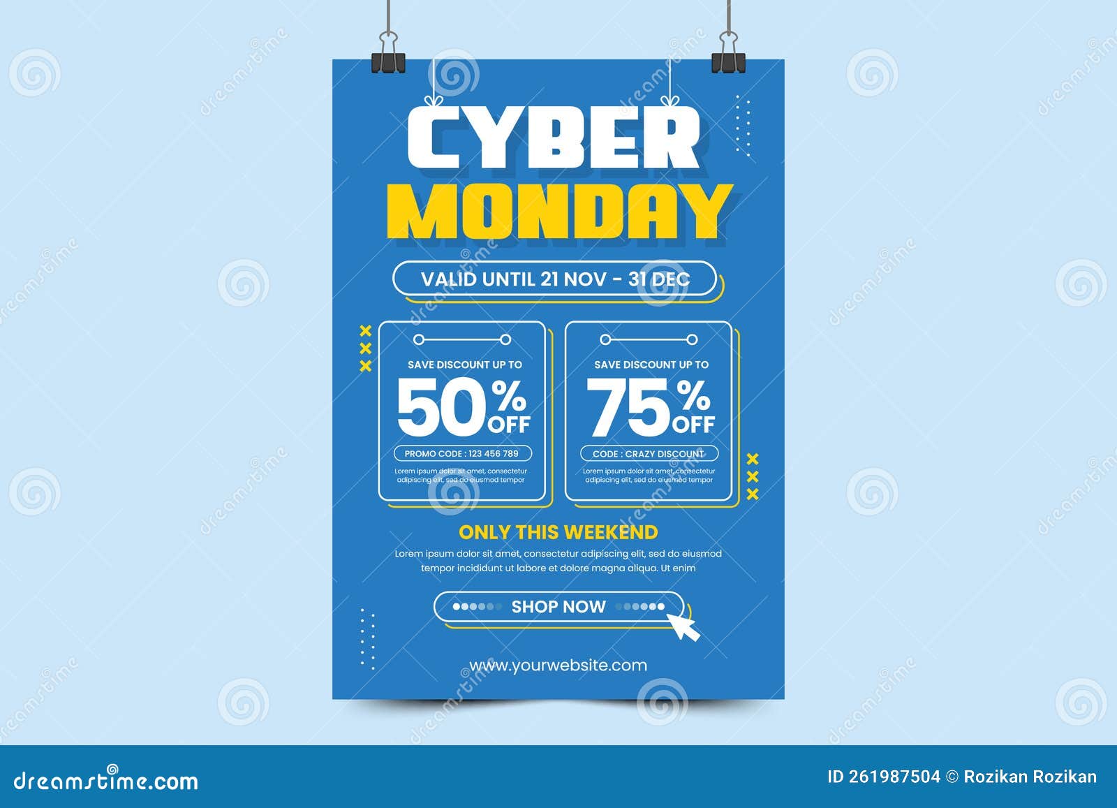 Cyber Monday Poster or Flyer Design Template is Easy To Customize Stock ...