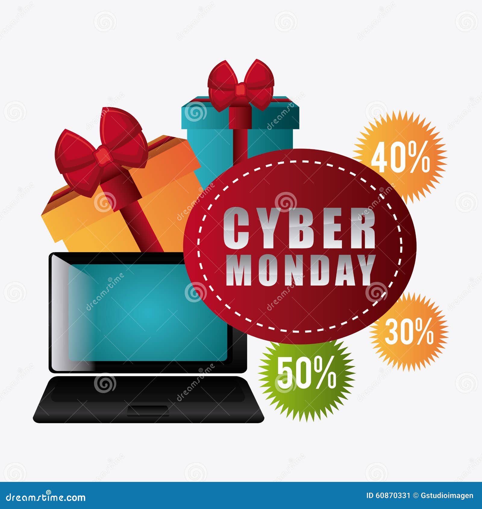 Cyber Monday Shopping Season Stock Vector - Illustration of christmas ...