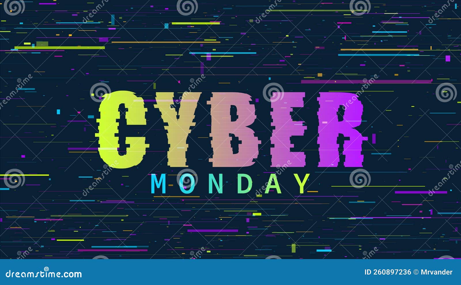 Cyber Monday Technology Background. Glitch Error Effect. Sale Banner ...