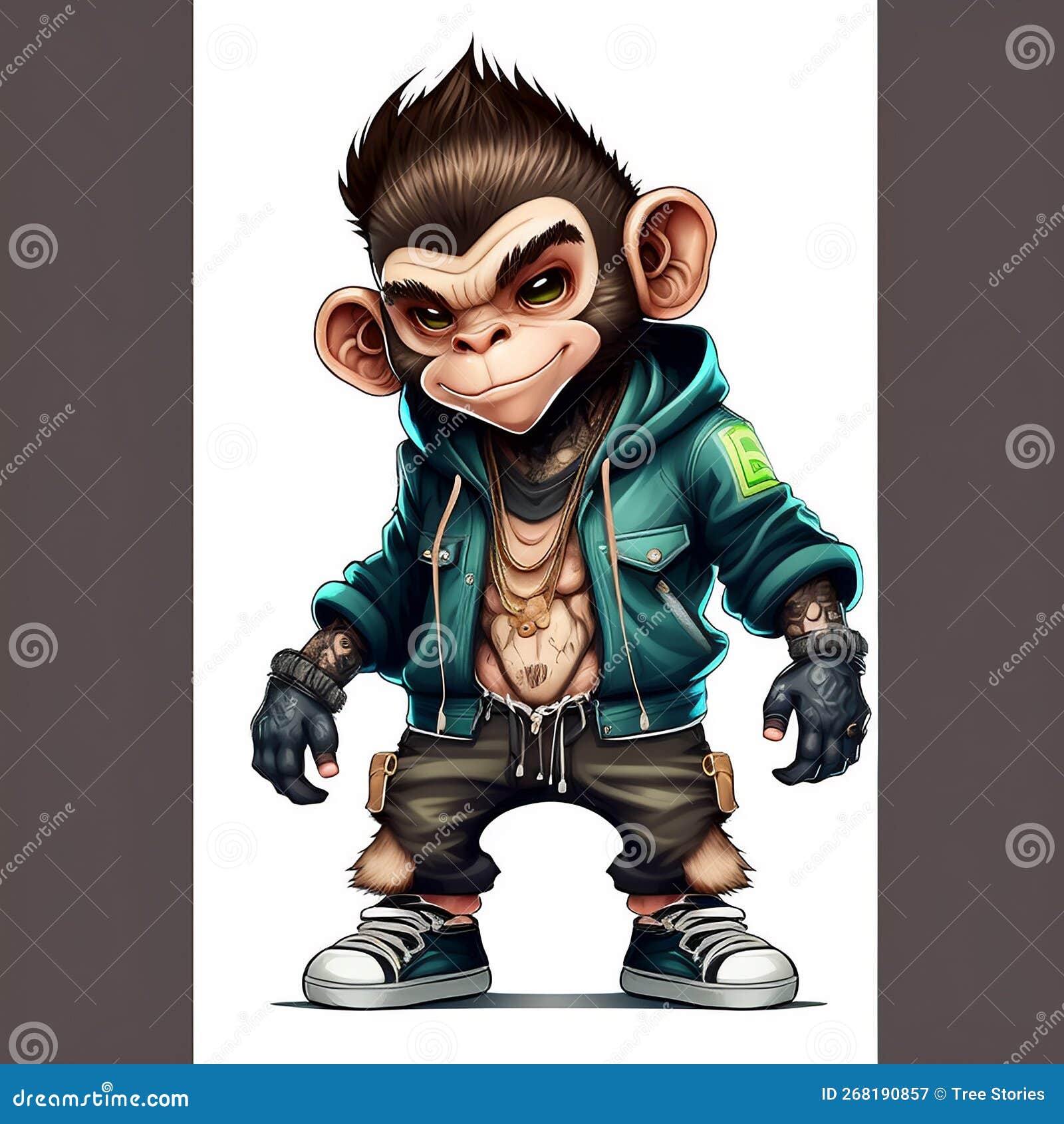 Cyber Monkey stock illustration. Illustration of traitt - 268190857