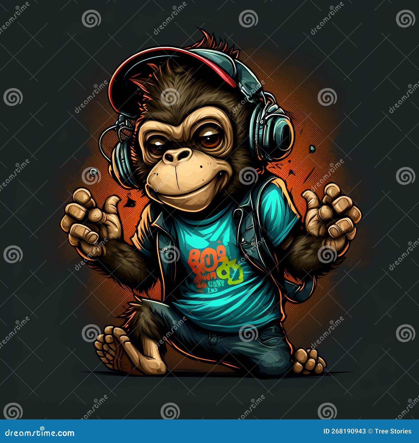 Cyber Monkey stock illustration. Illustration of play - 268190943