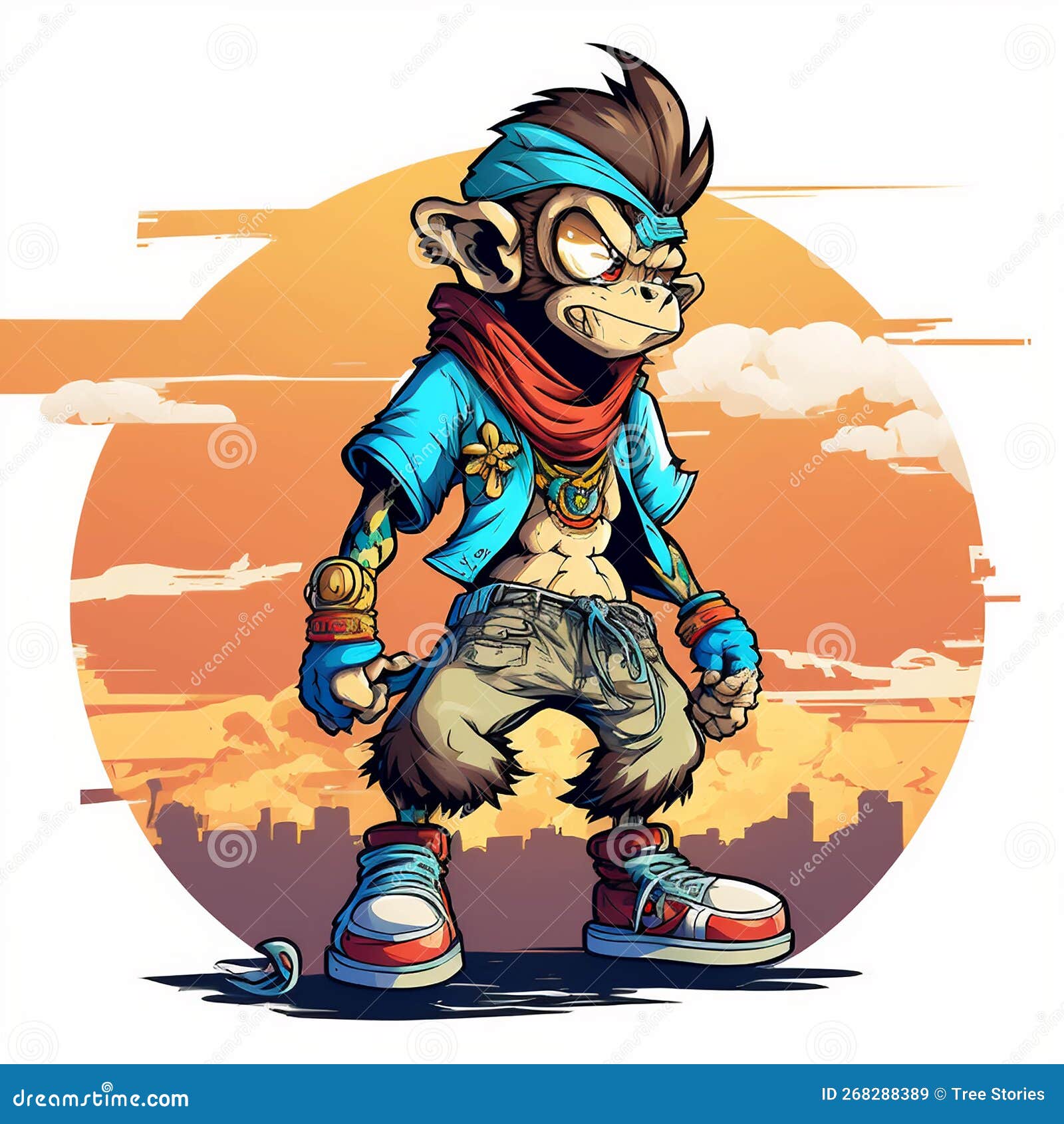 Cyber Monkey stock illustration. Illustration of anime - 268288389