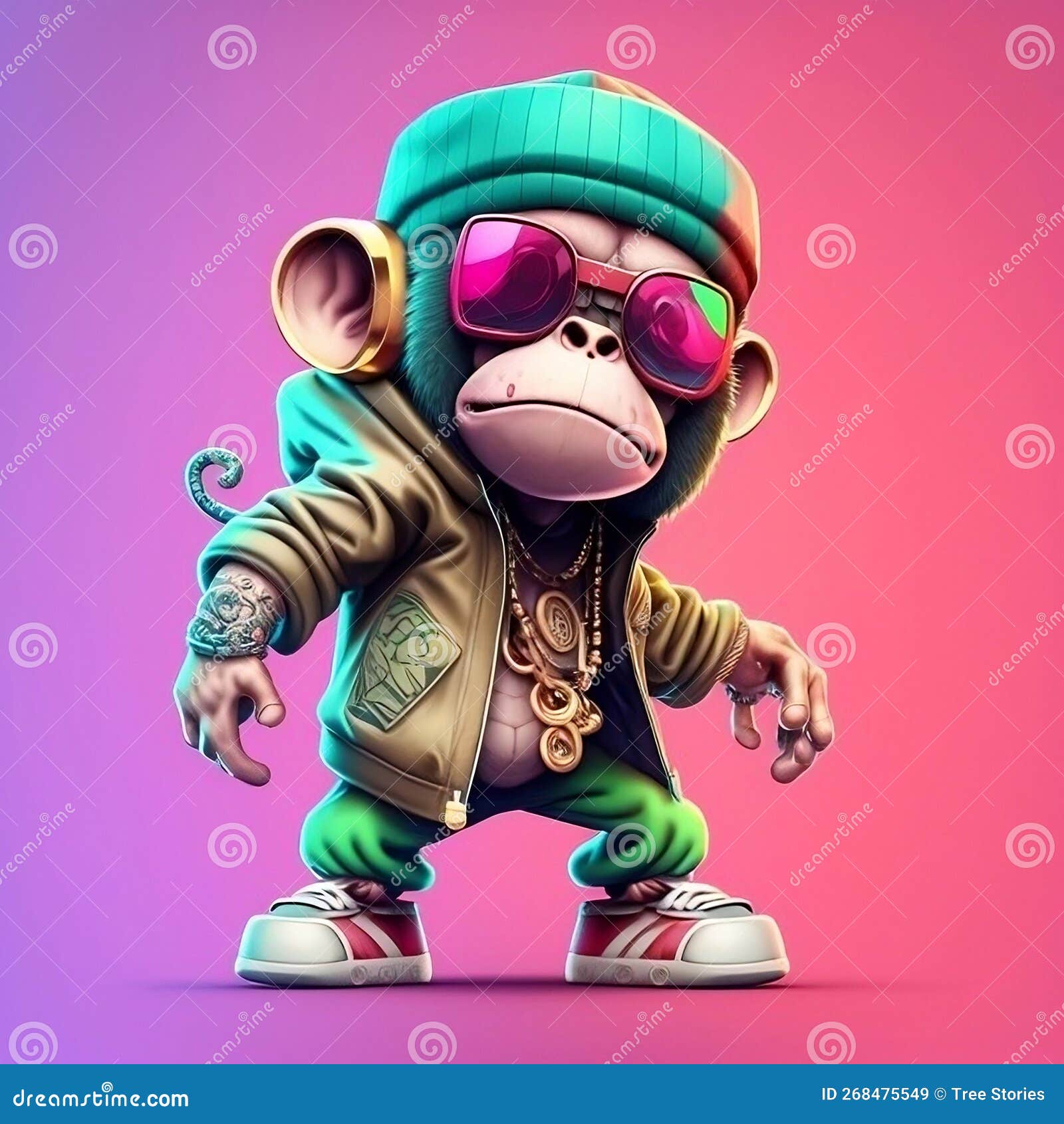 Cyber Monkey stock illustration. Illustration of traitt - 268475549