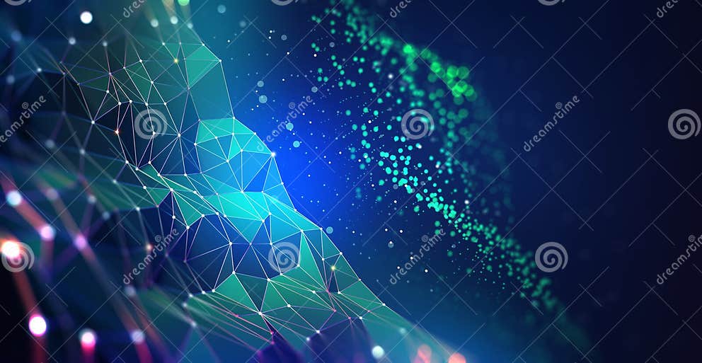 Cyber Network 3D Illustration. Cloud Technology Stock Illustration ...