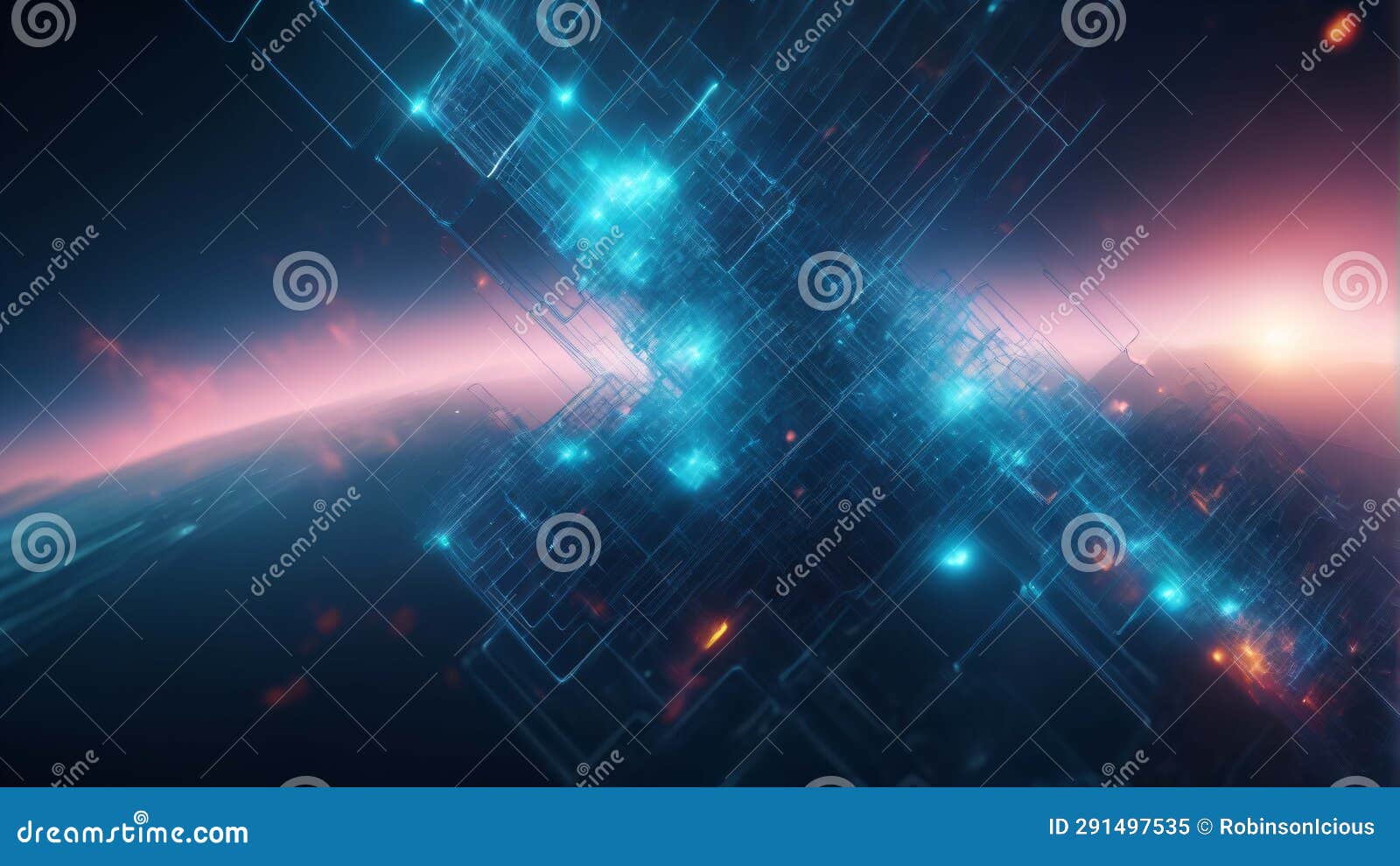 Cyber Network Internet Illustration. Digital Artwork in High Resolution ...