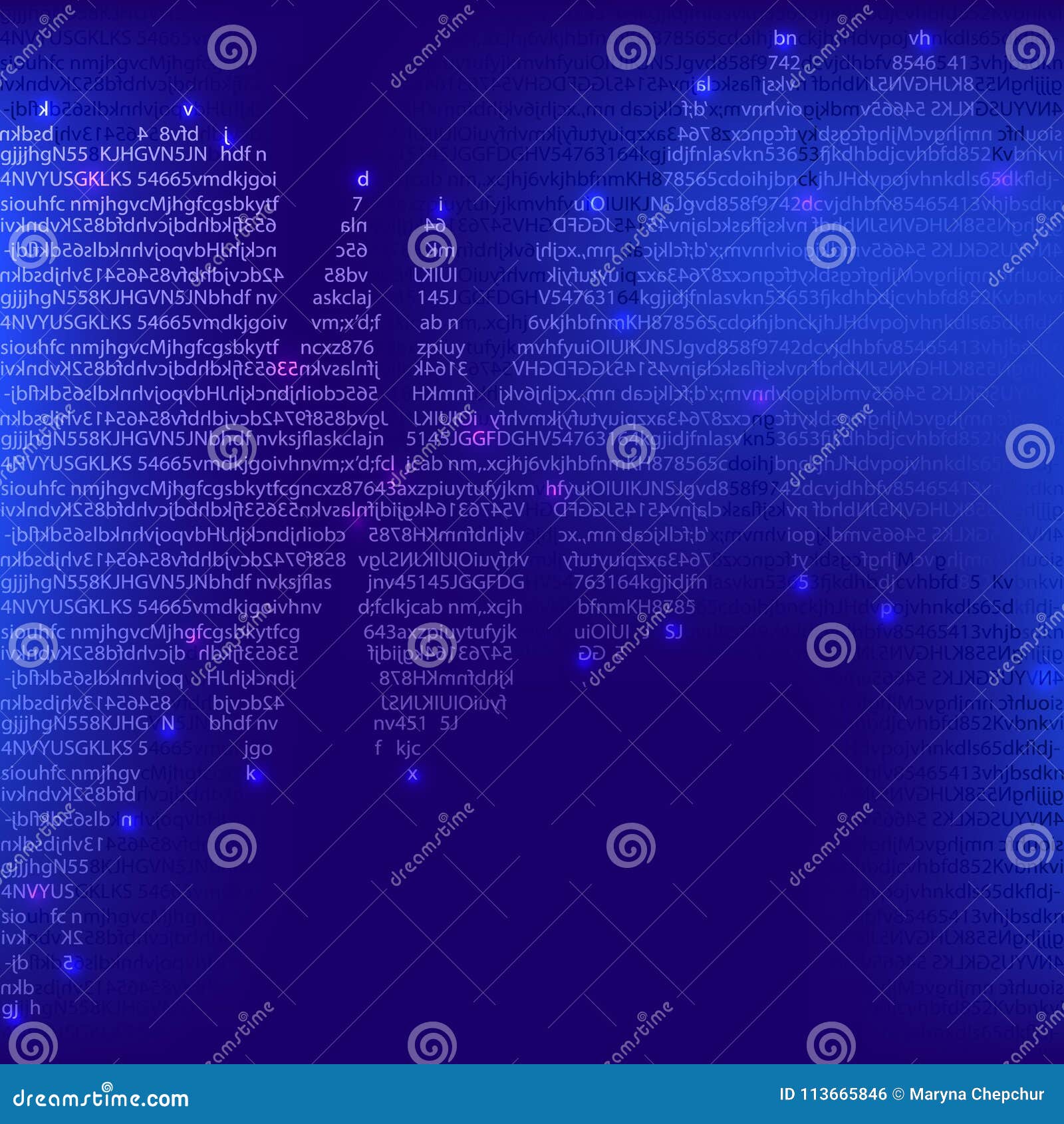 Cyber Network Security Blockchain Data Encryption Binary Computer Code Vector Illustration