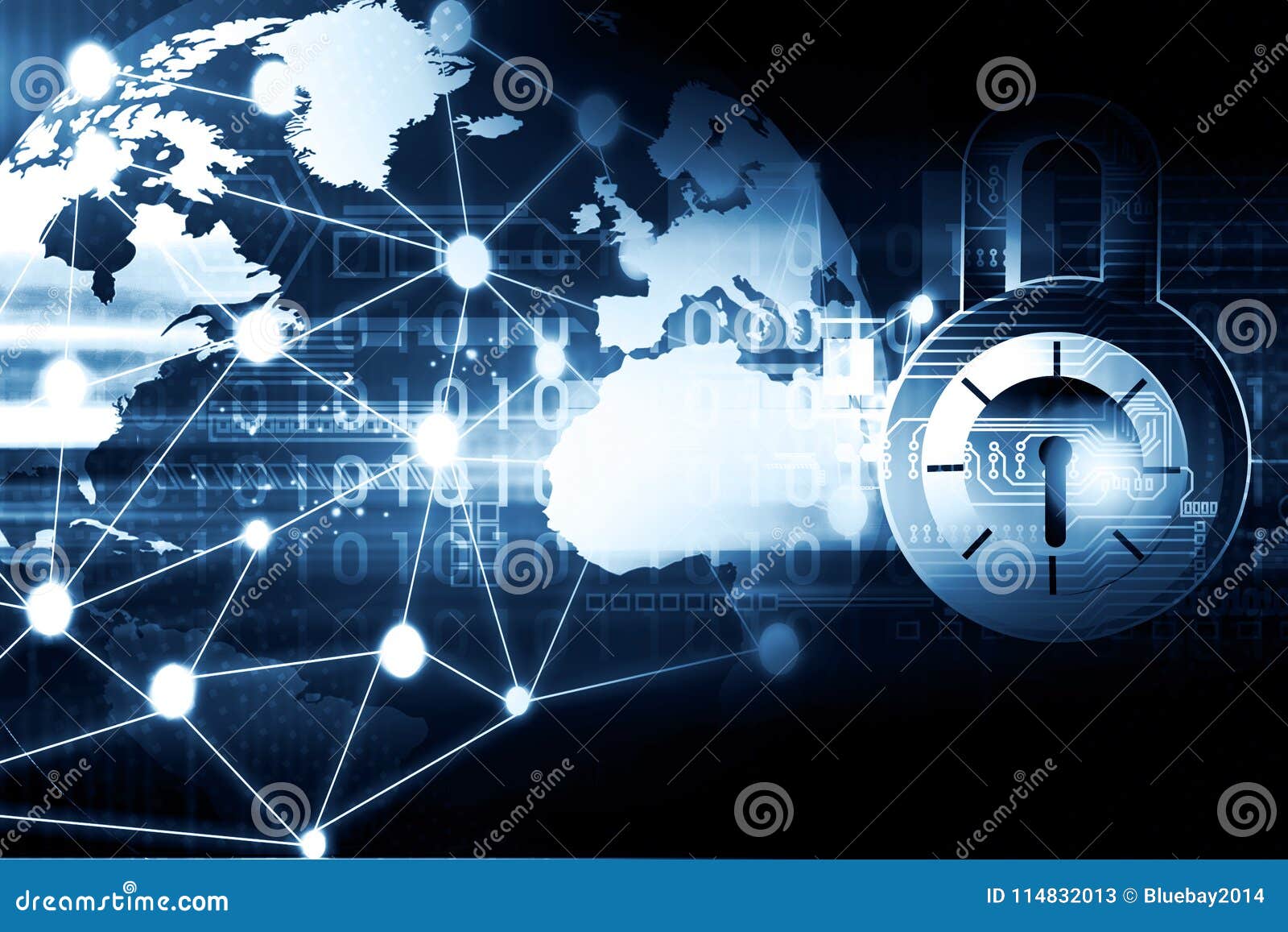 Cyber Network Security Concept Stock Illustration - Illustration of ...