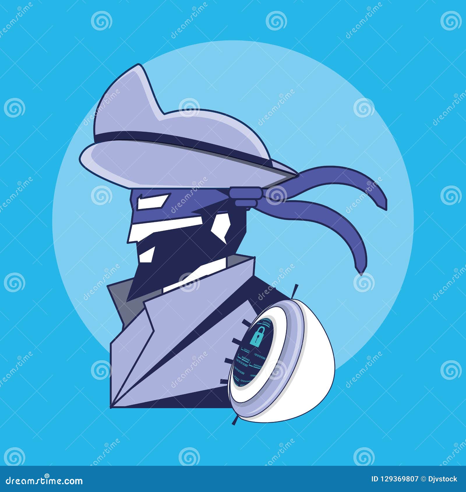 Cyber Pirate with Eye Data Privacy Stock Vector - Illustration of ...