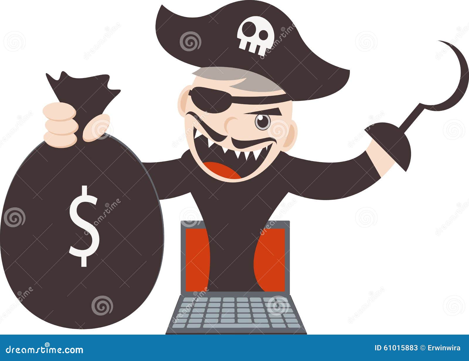 Cyber Pirates stock vector. Illustration of person, character - 61015883