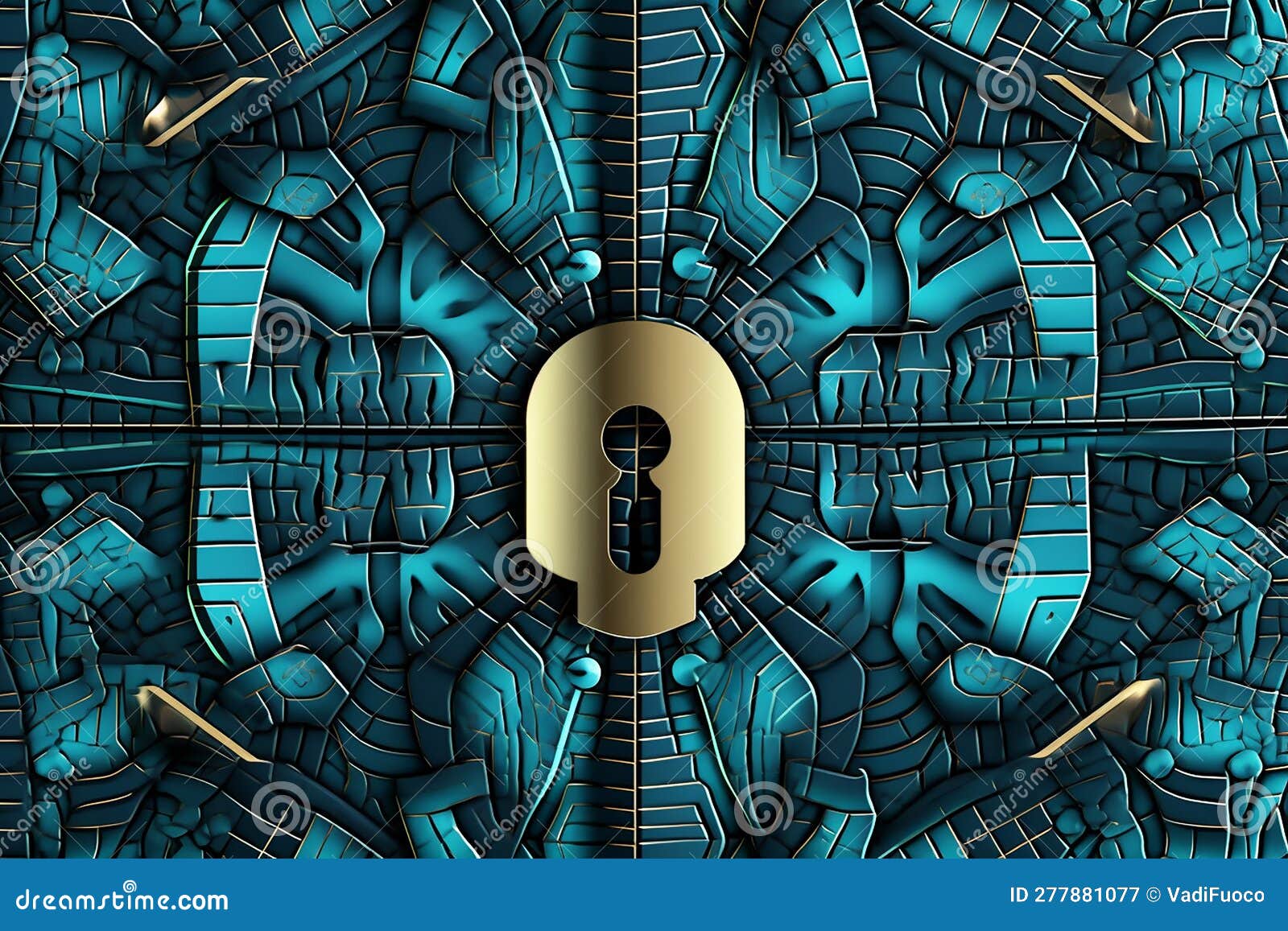 Cyber Protection, Locking Lock. Background Stock Illustration ...