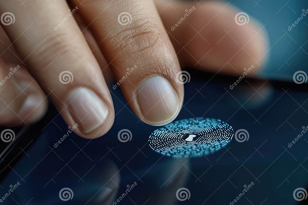 Cyber Protection: Visual of a Secure Padlock, Digital Fingerprint Trail ...