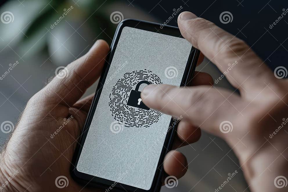 Cyber Protection: Visual of a Secure Padlock, Digital Fingerprint Trail ...