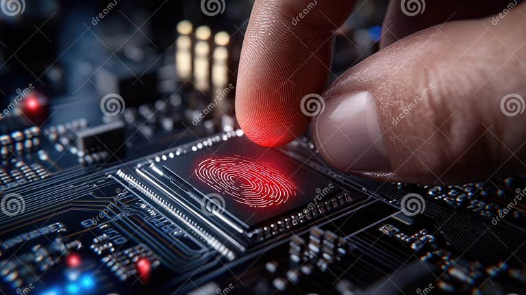 Cyber Protection: Visual of a Secure Padlock, Digital Fingerprint Trail ...