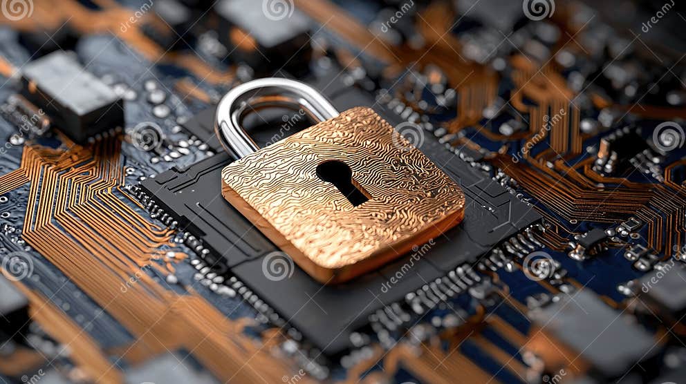 Cyber Protection: Visual of a Secure Padlock, Digital Fingerprint Trail ...