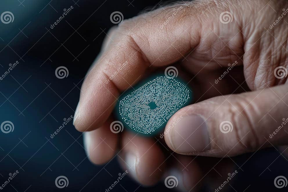 Cyber Protection: Visual of a Secure Padlock, Digital Fingerprint Trail ...