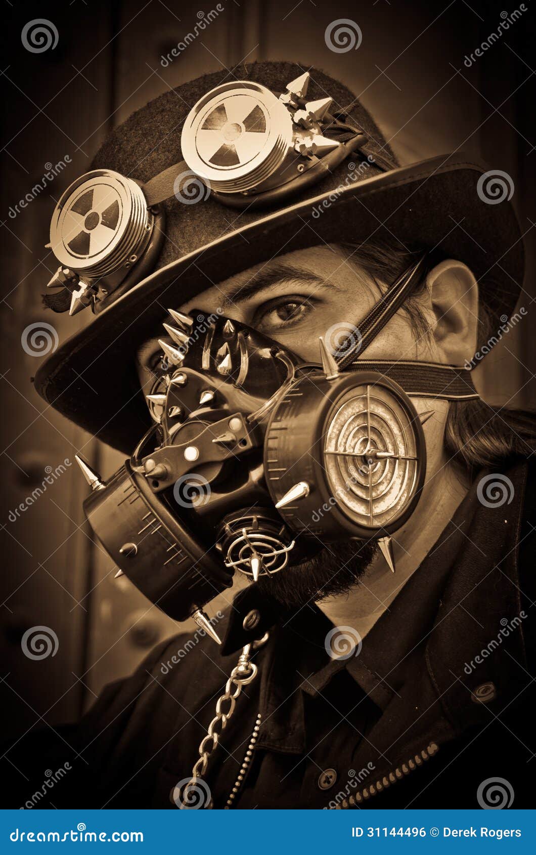 Cyber Punk Street Riot Angry Female Cyborg In Neon Royalty-Free Stock ...