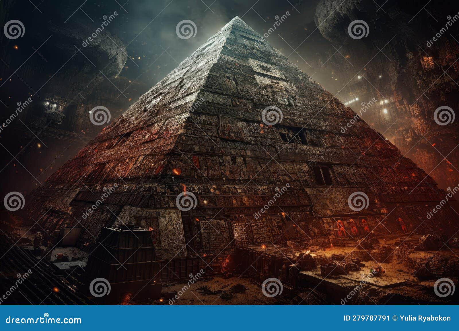 Cyber pyramid. Generate Ai stock image. Image of banner - 279787791