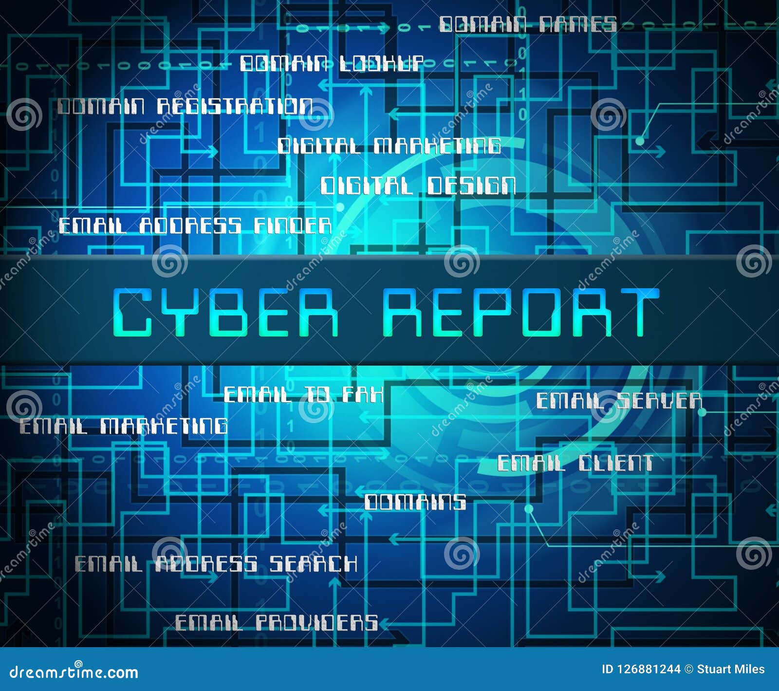 Cyber Report Digital Analytics Results 2d Illustration Stock ...