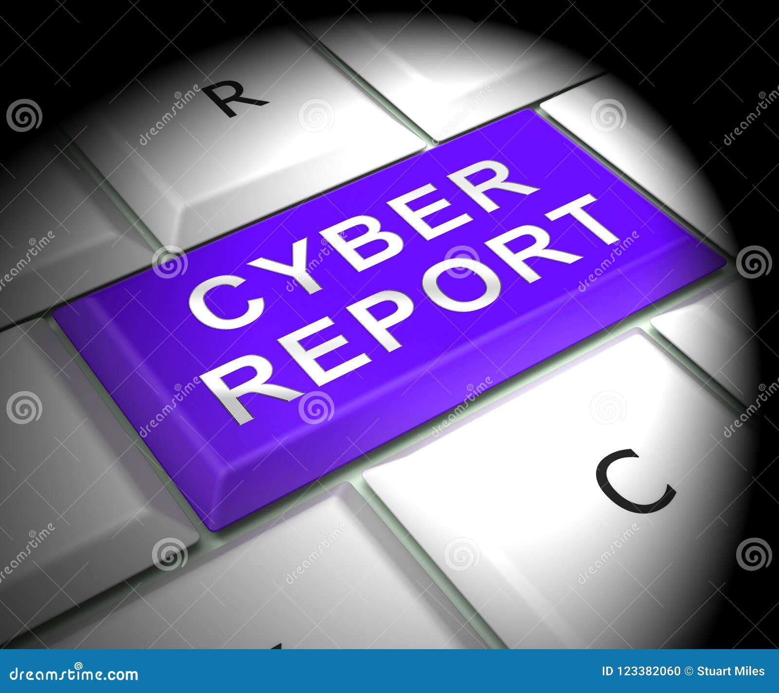 Cyber Report Digital Analytics Results 3d Rendering Stock Illustration ...