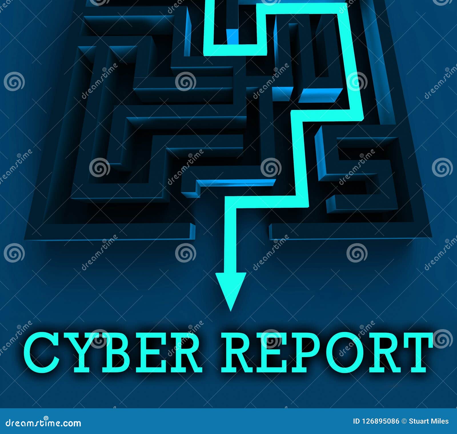 Cyber Report Digital Analytics Results 3d Rendering Stock Illustration ...