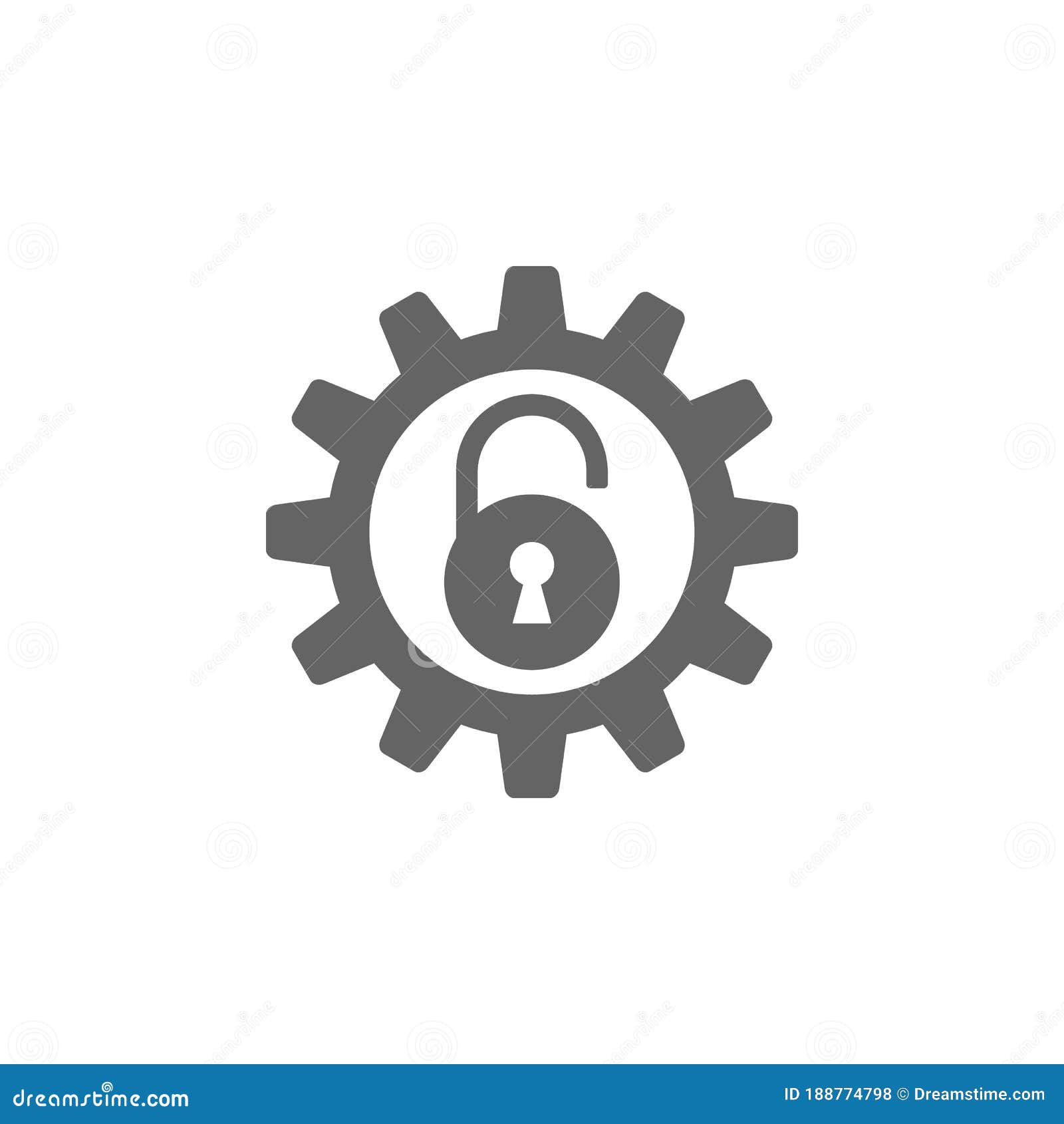 Cyber Risk Management, Lock Configuration, Padlock with Gear, Security ...