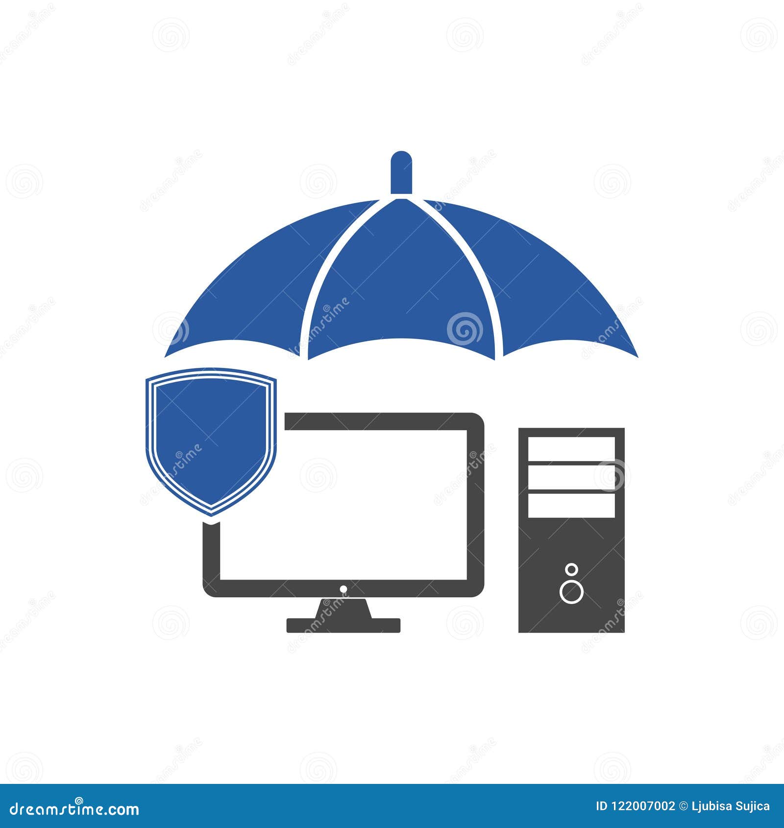 Cyber Risks Icon, Data and Network Protection Stock Illustration ...