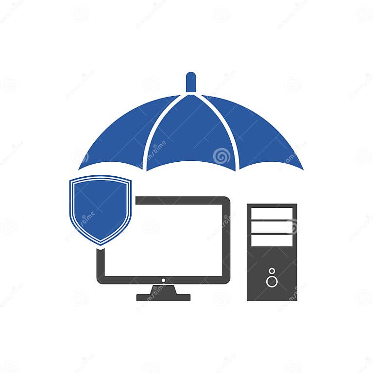Cyber Risks Icon, Data and Network Protection Stock Illustration ...