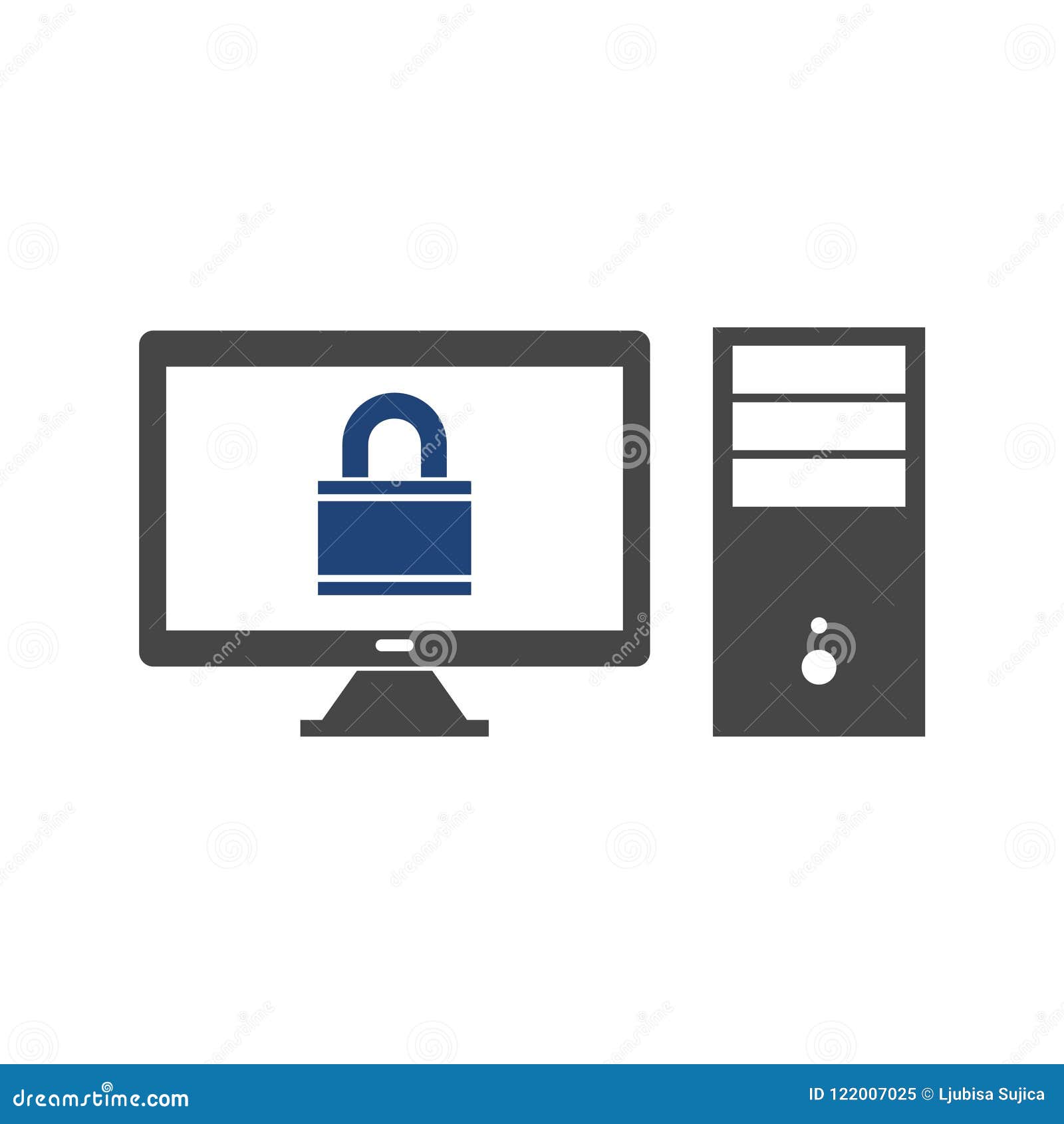 Cyber Risks Icon, Data and Network Protection Stock Illustration ...