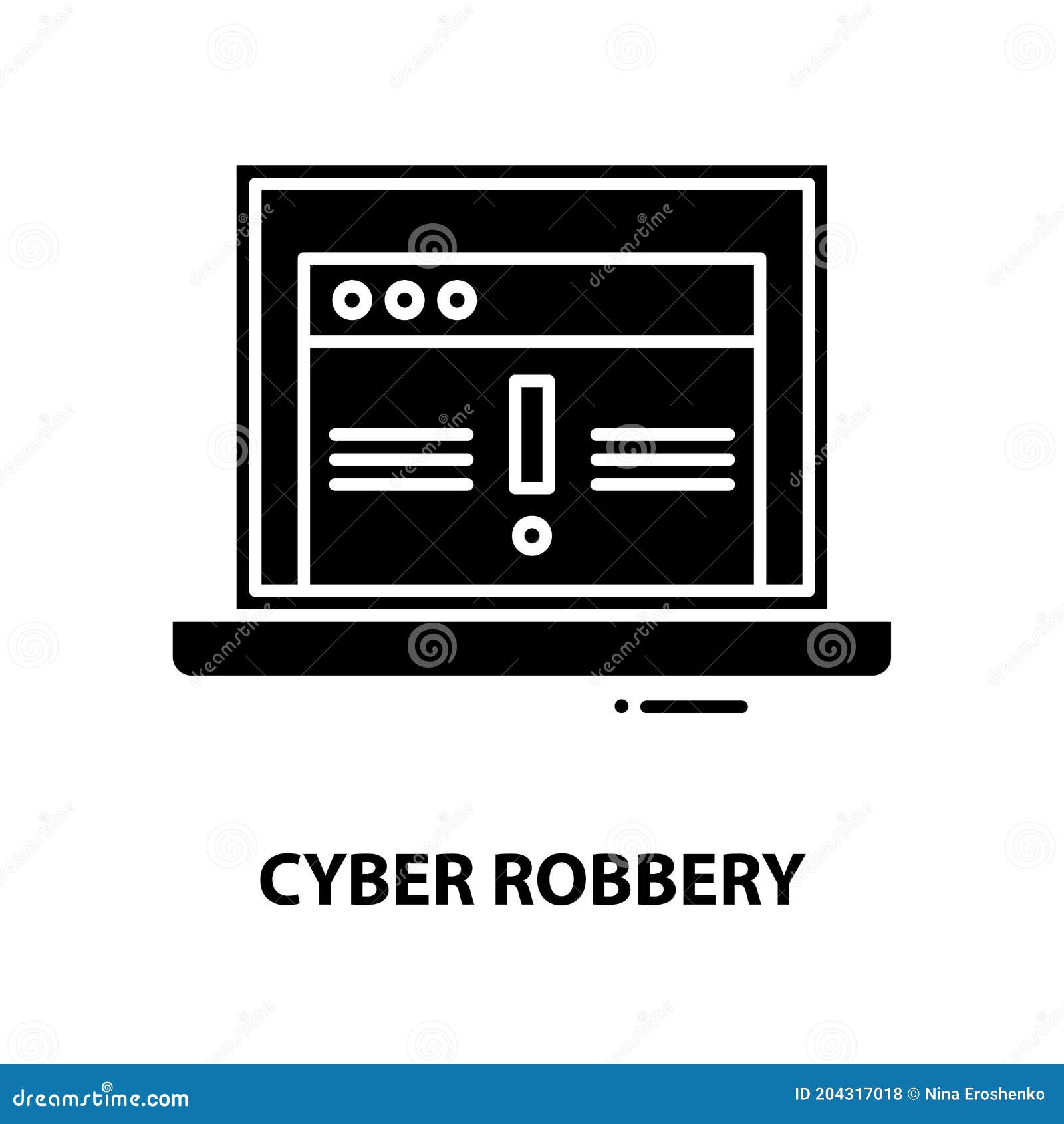 Cyber Robbery Icon, Black Vector Sign with Editable Strokes, Concept ...