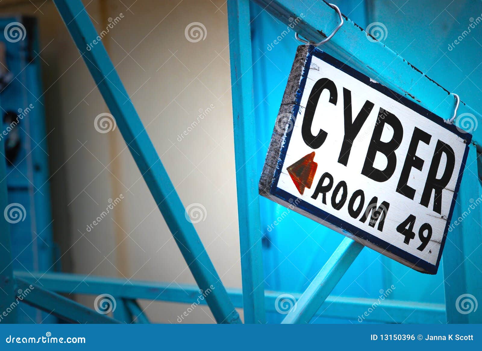 Cyber room sign stock photo. Image of pointing, room - 13150396