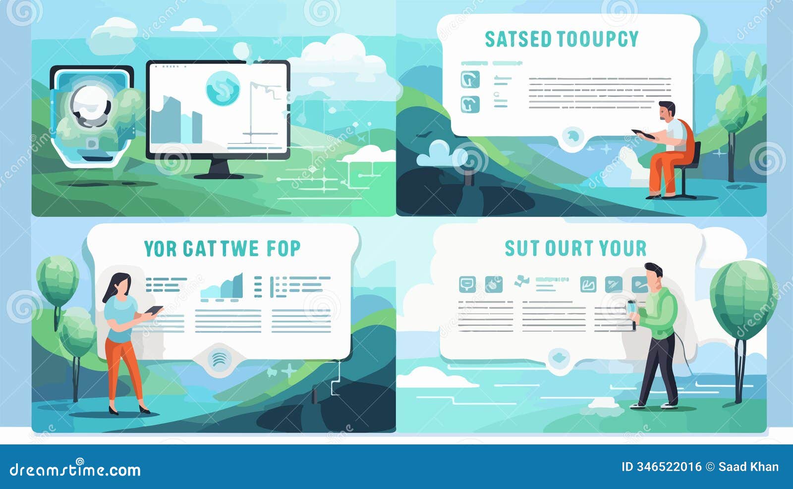 Cyber Safety Cartoon Banners. Computer Security Stock Vector ...