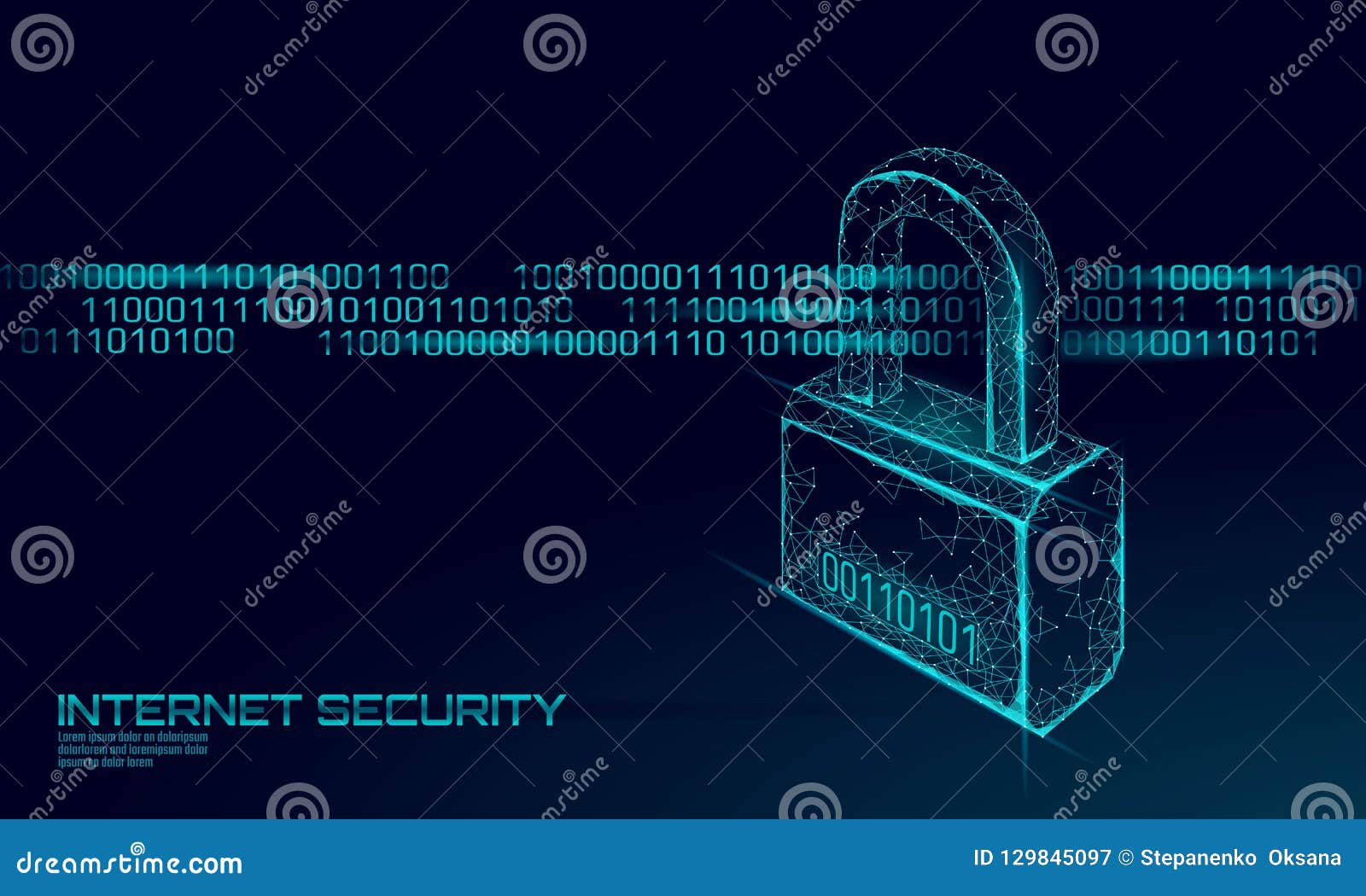 Cyber Safety Padlock on Data Mass. Internet Security Lock Information ...
