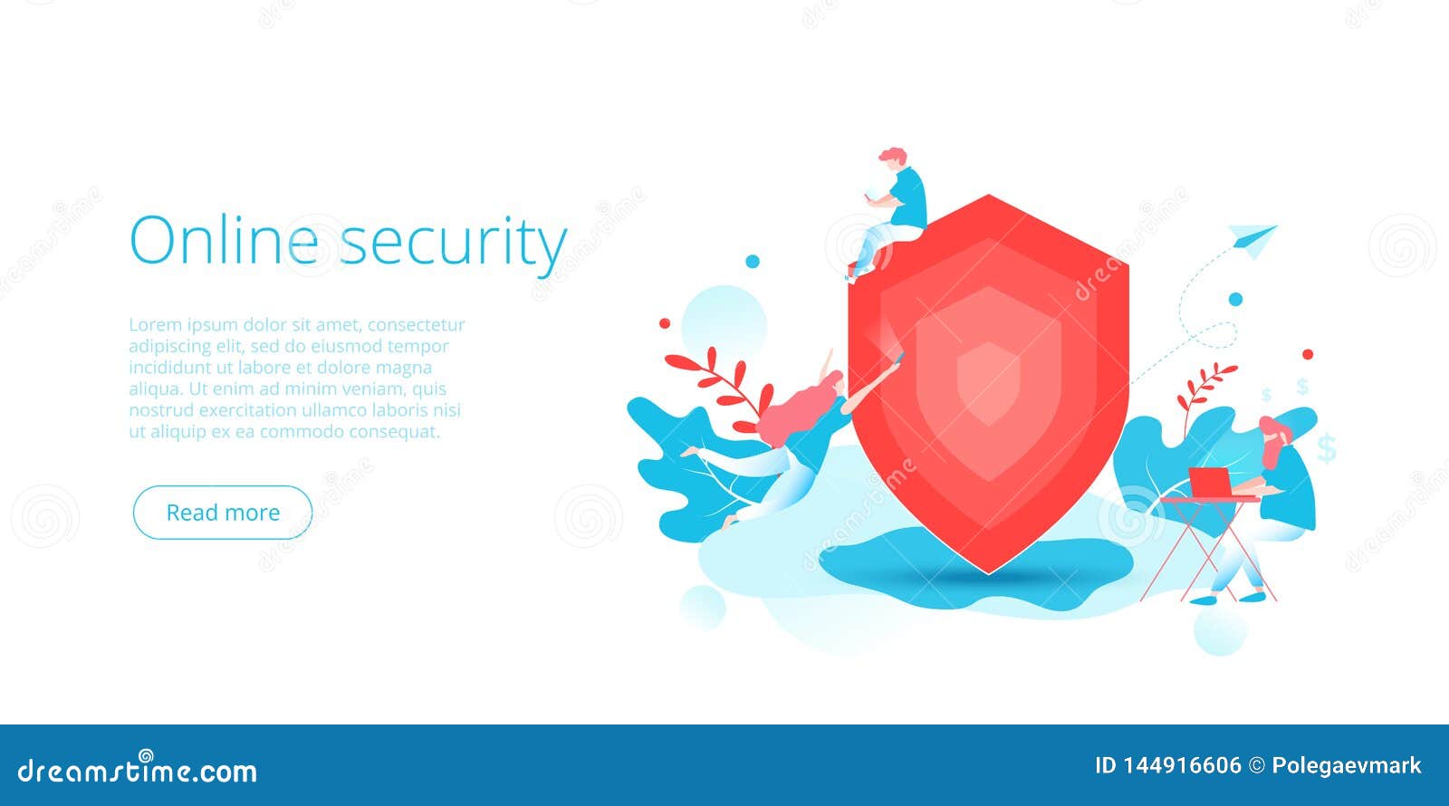 Cyber Safety or Personal Data Security in Creative Flat Vector ...