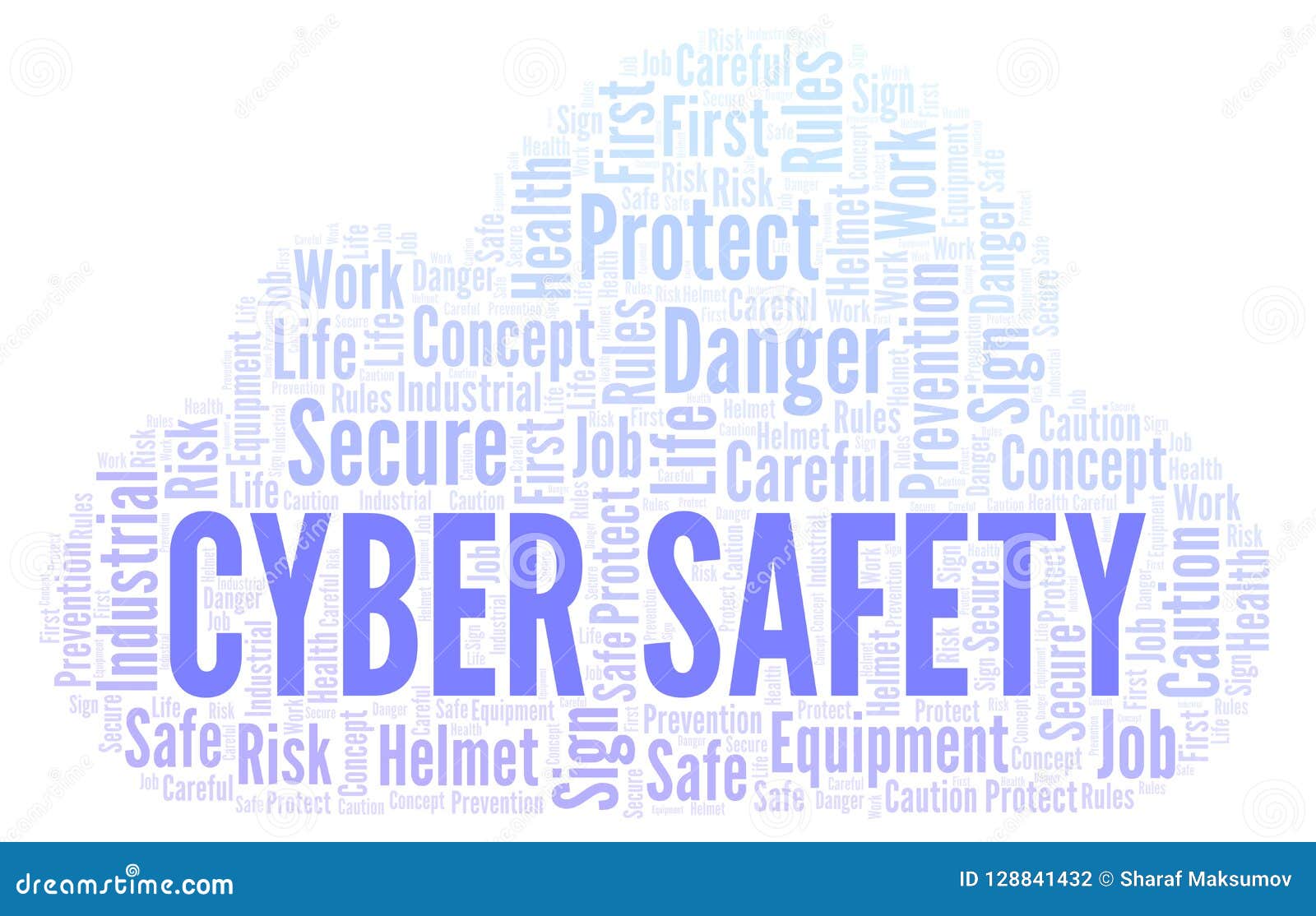 Cyber Safety word cloud. stock illustration. Illustration of fonts ...