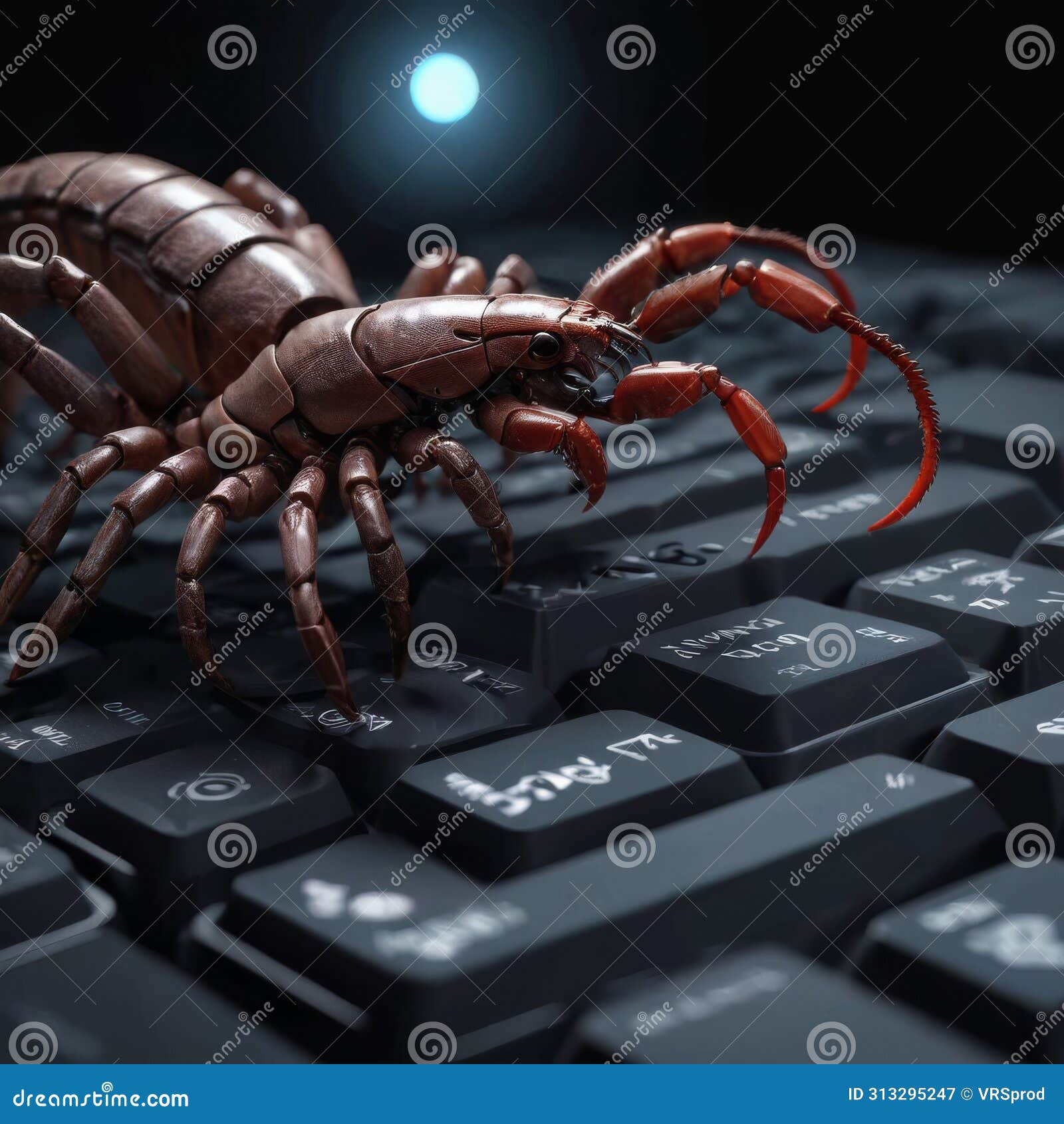 Cyber Scorpion on Keyboard stock illustration. Illustration of ...