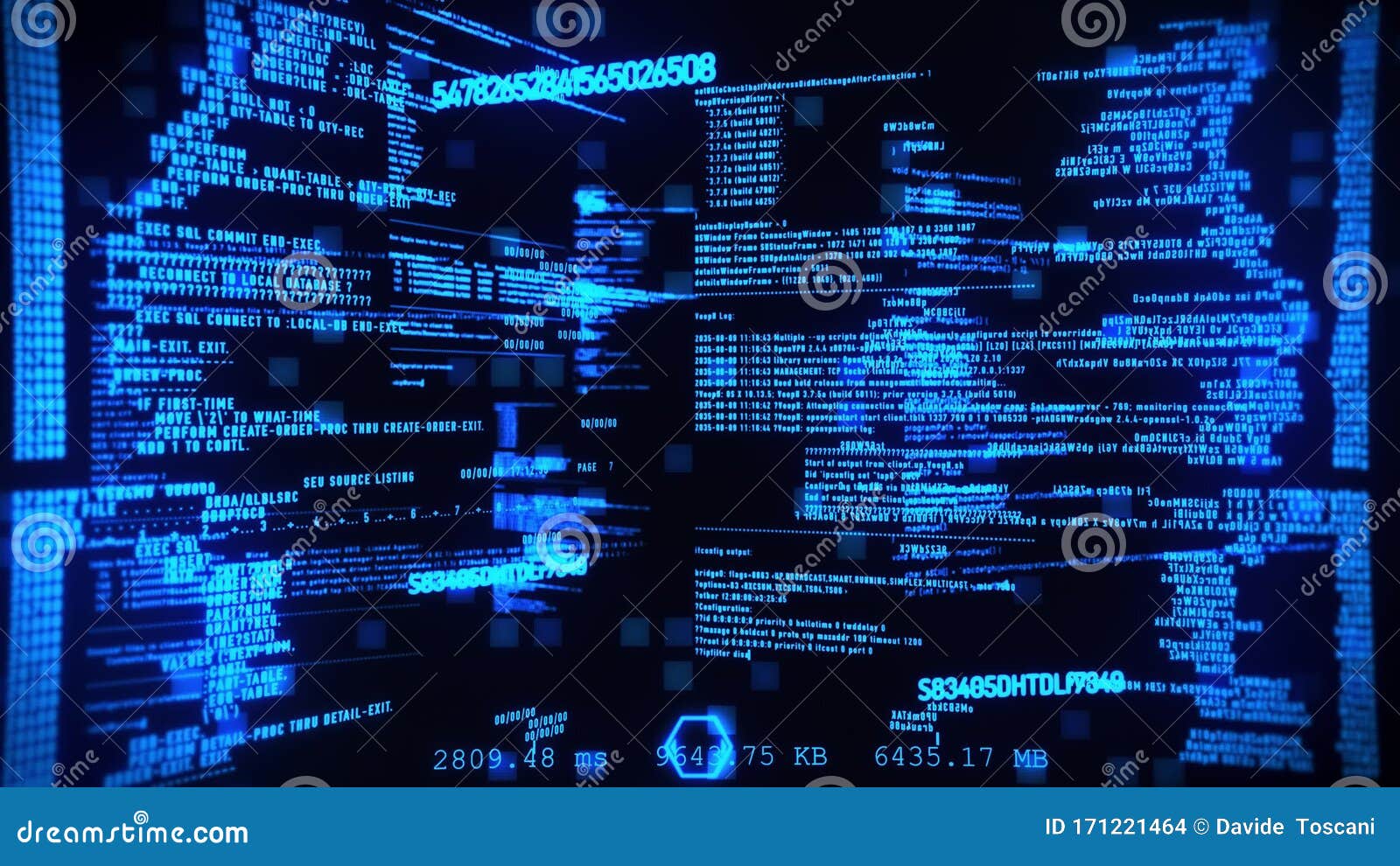 Blue Hacker Digital Text Motion Graphic Background Stock Footage ...